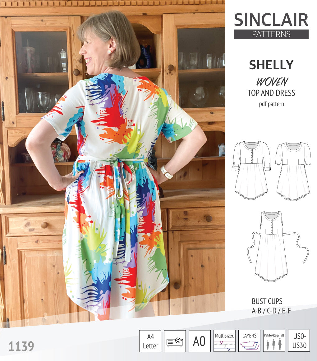 Shelly woven dress with a placket PDF) – Sinclair Patterns