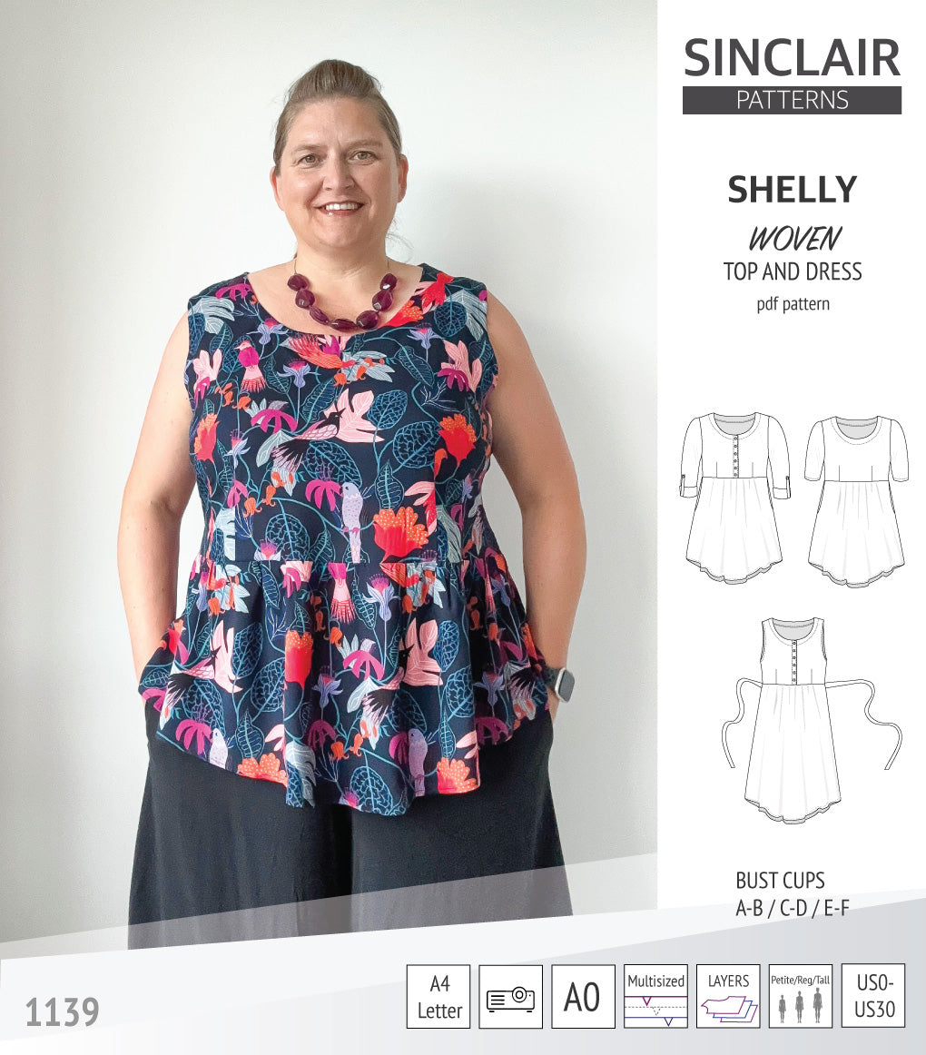 Shelly woven dress with a placket PDF) – Sinclair Patterns