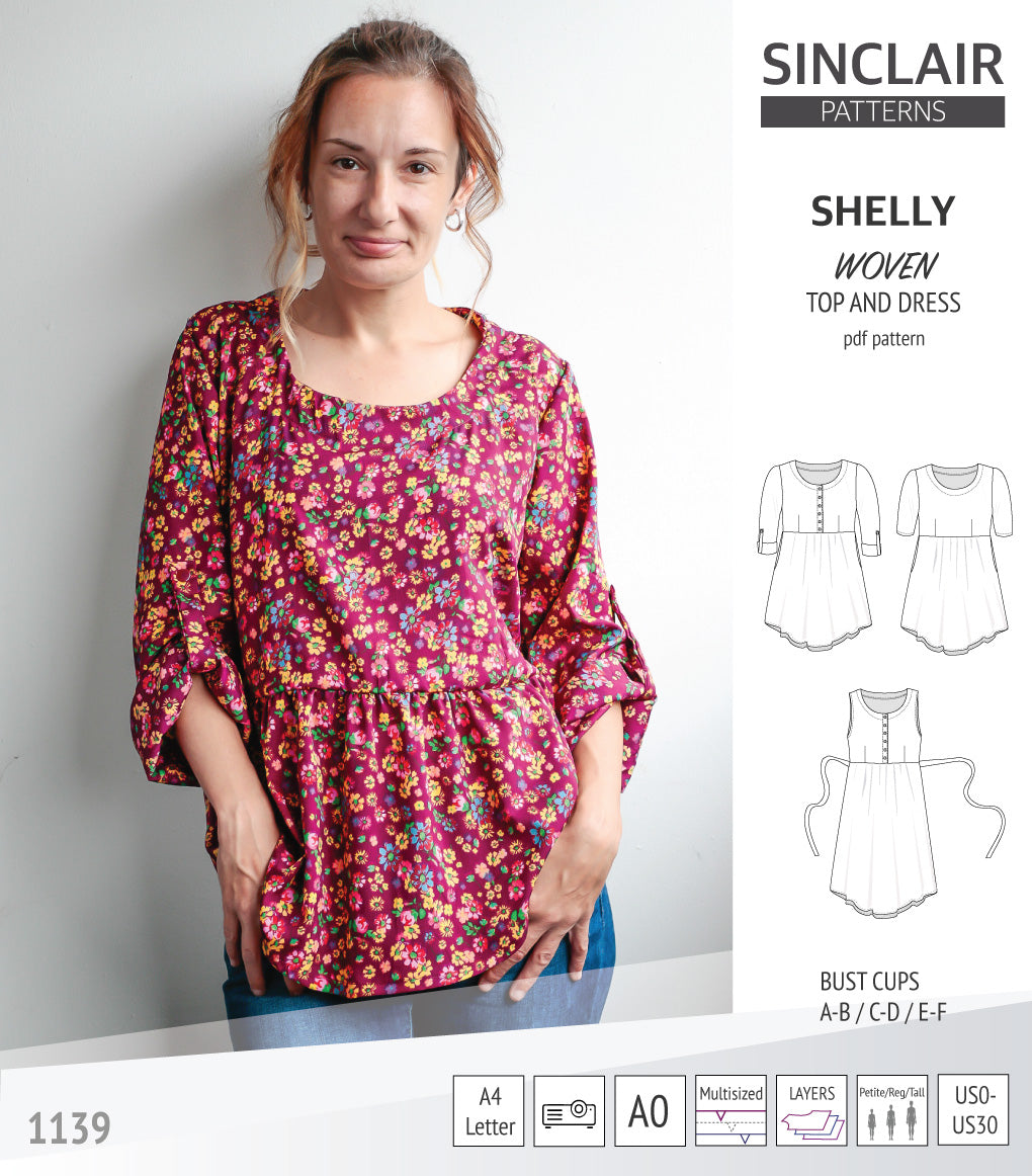 Shelly woven dress with a placket PDF) – Sinclair Patterns