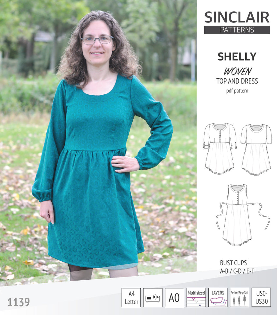 Shelly woven dress with a placket PDF) – Sinclair Patterns