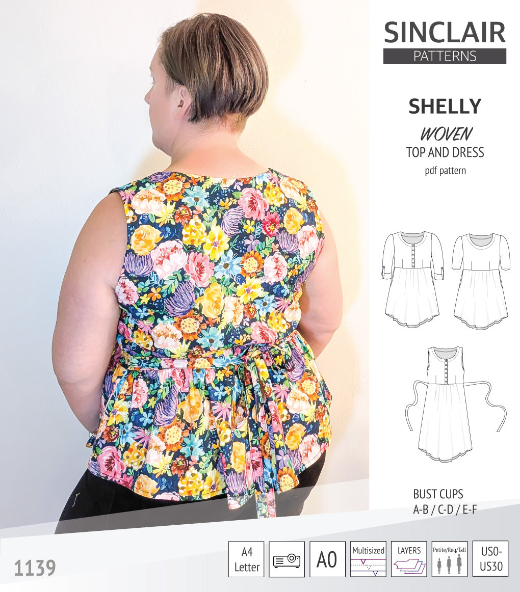 Shelly woven dress with a placket PDF) – Sinclair Patterns