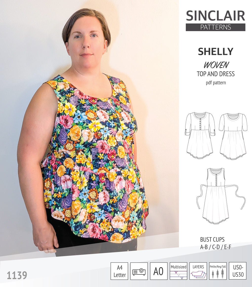 Shelly woven dress with a placket PDF) – Sinclair Patterns