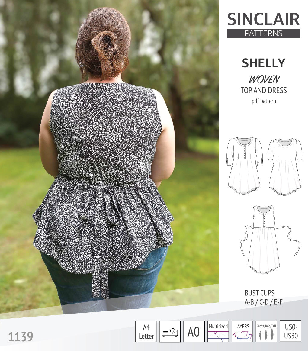 Shelly woven dress with a placket PDF) – Sinclair Patterns