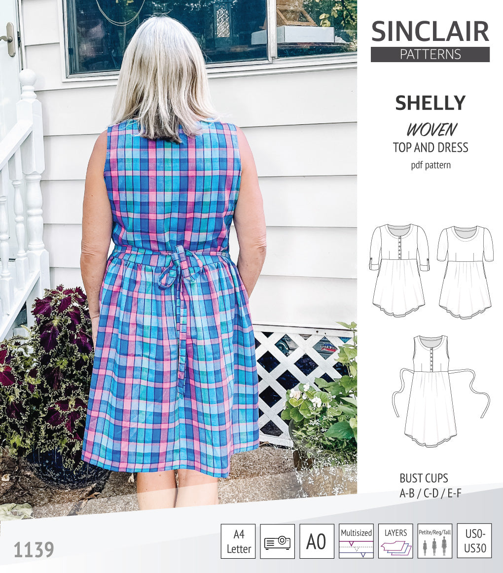 Shelly woven dress with a placket PDF) – Sinclair Patterns