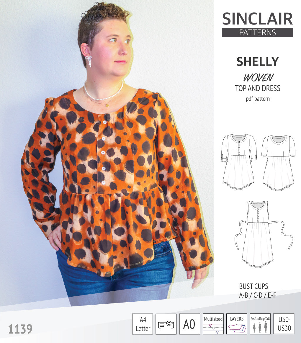 Shelly woven dress with a placket PDF) – Sinclair Patterns