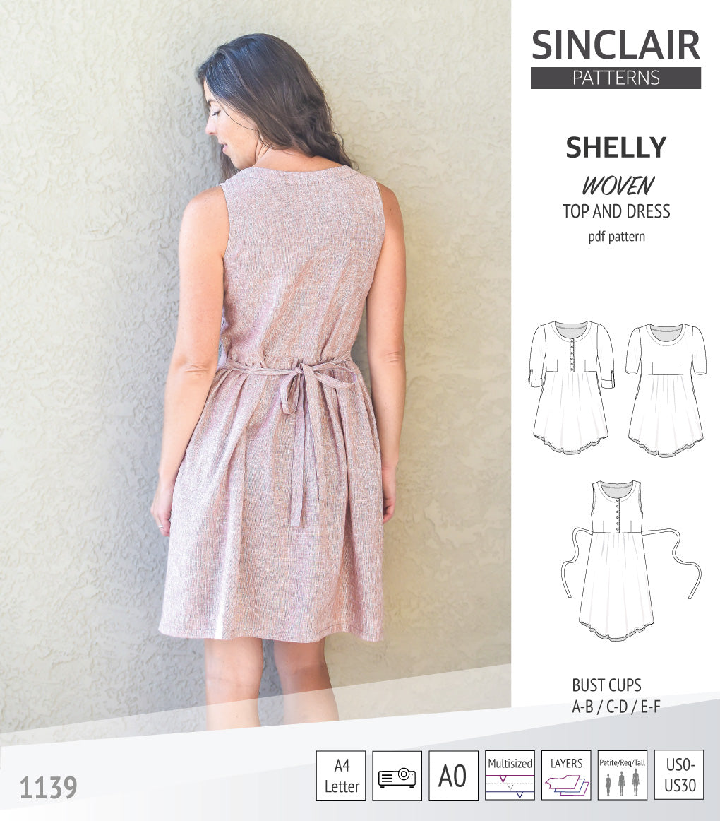 Shelly Woven Dress With A Placket Pdf) – Sinclair Patterns