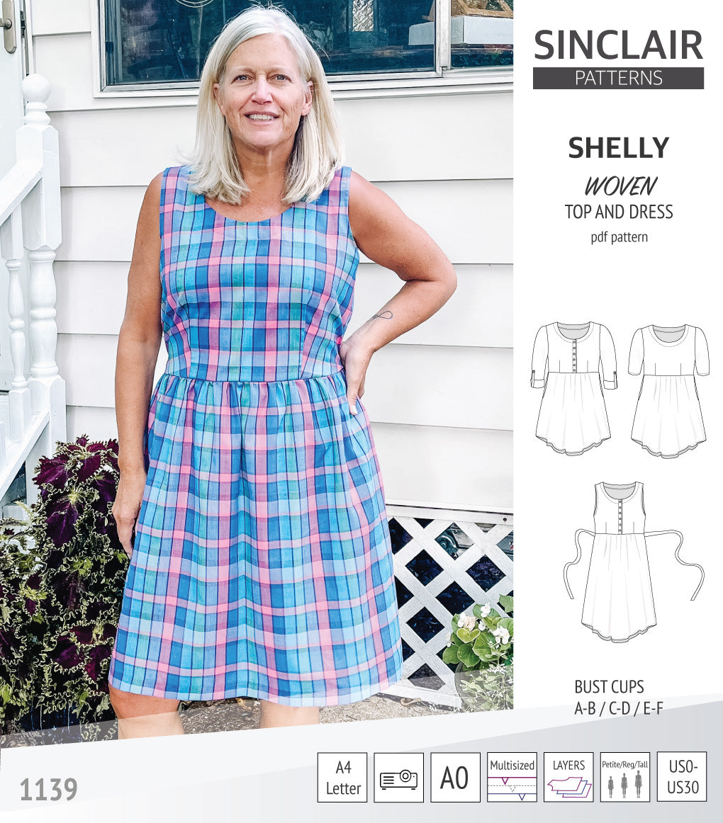 Shelly woven dress with a placket PDF) – Sinclair Patterns