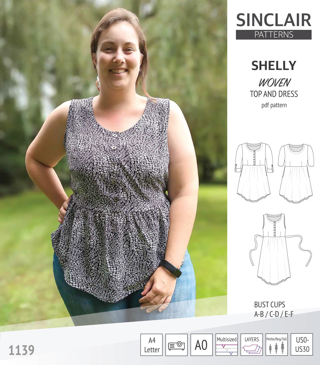 Shelly woven dress with a placket PDF) – Sinclair Patterns