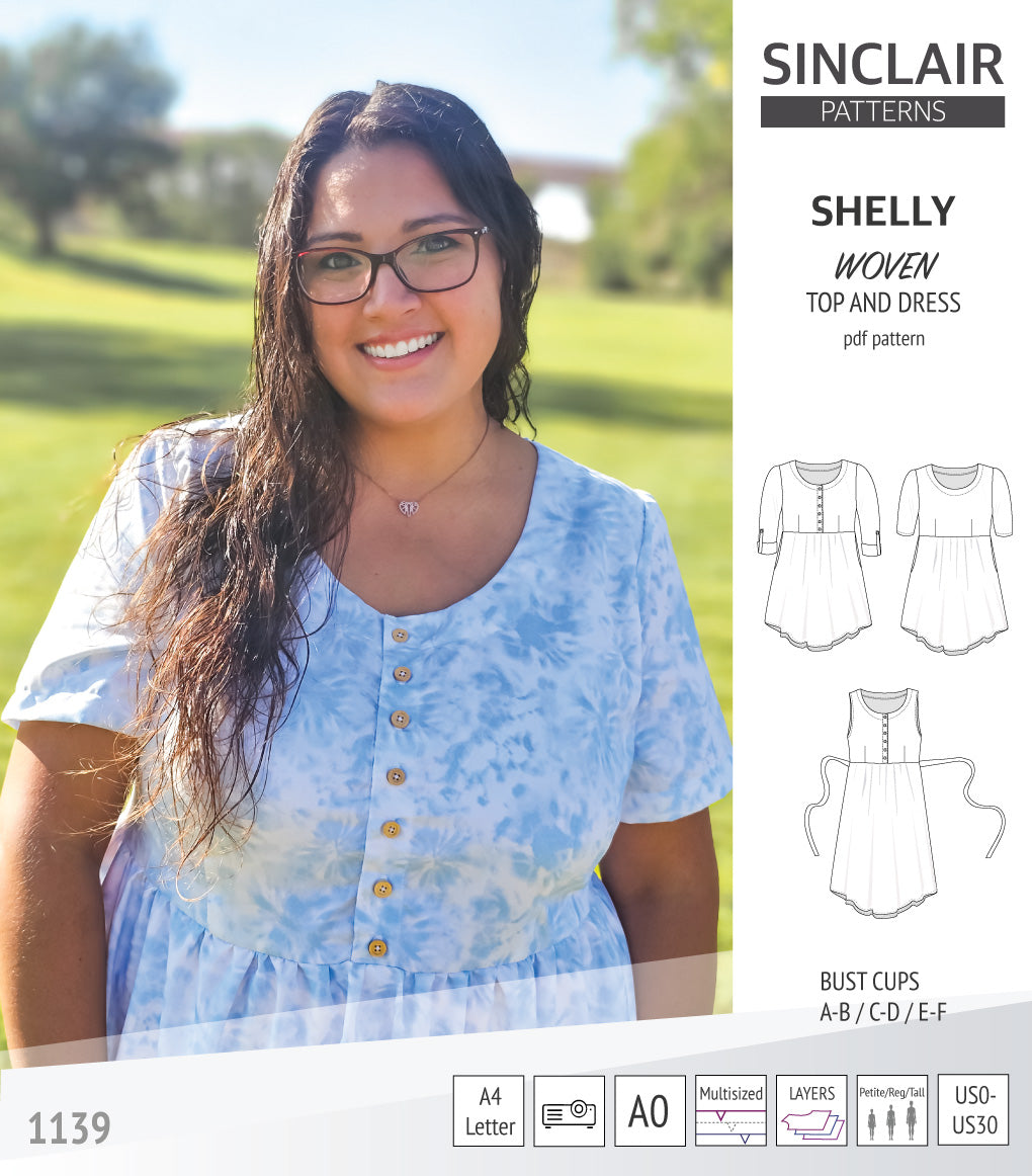 Shelly woven dress with a placket PDF) – Sinclair Patterns