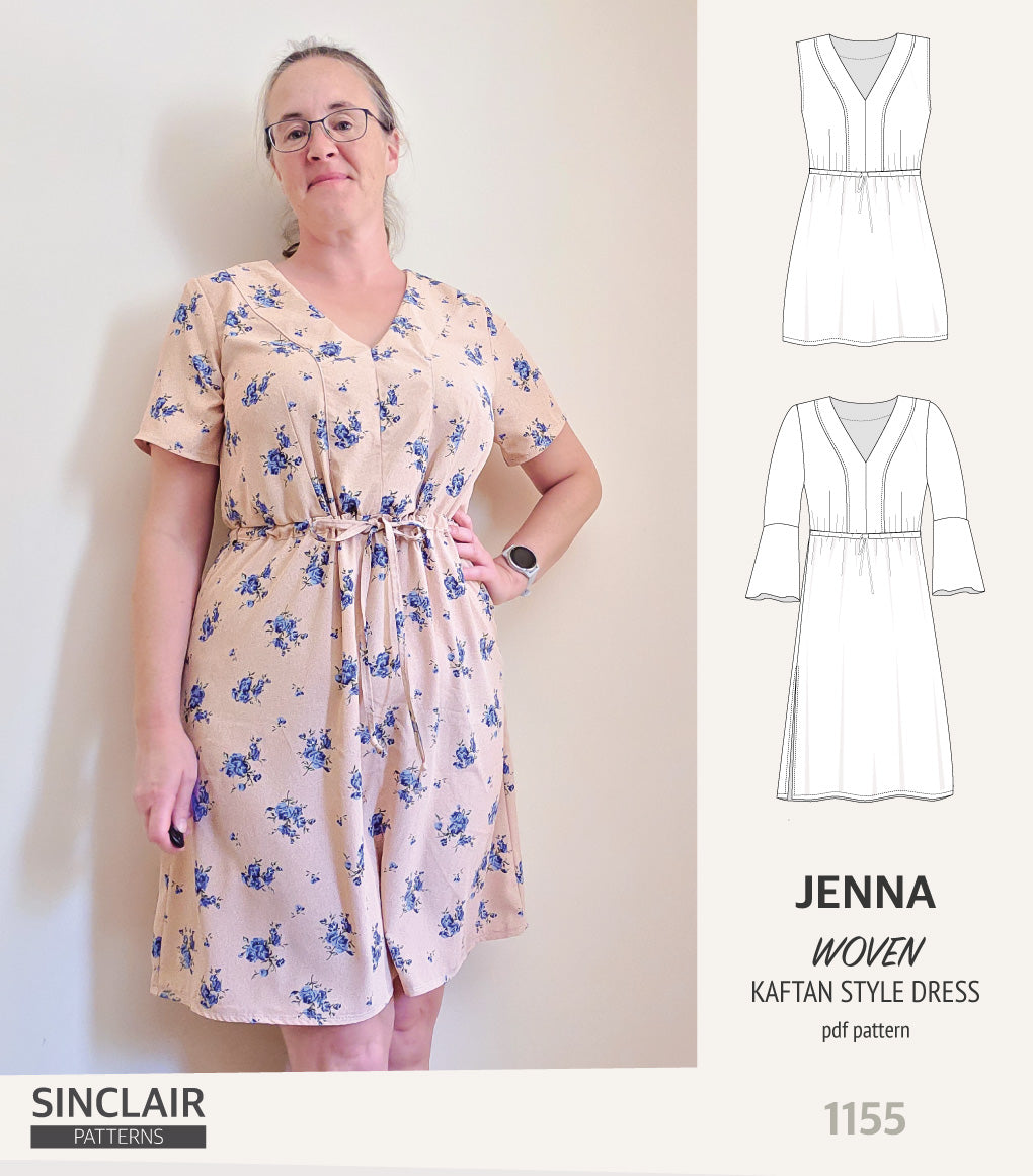 Jenna woven kaftan style dress with a V neck accent (PDF) – Sinclair ...