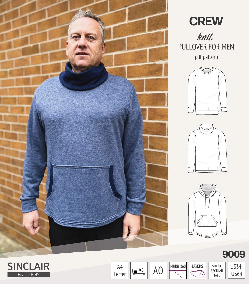 Crew pullover for men (PDF) – Sinclair Patterns
