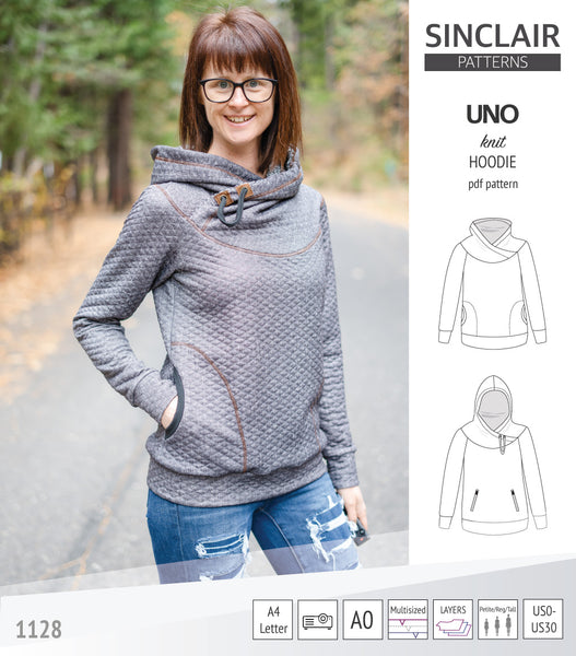 Uno hoodie with a round yoke (pdf sewing pattern) - Sinclair Patterns