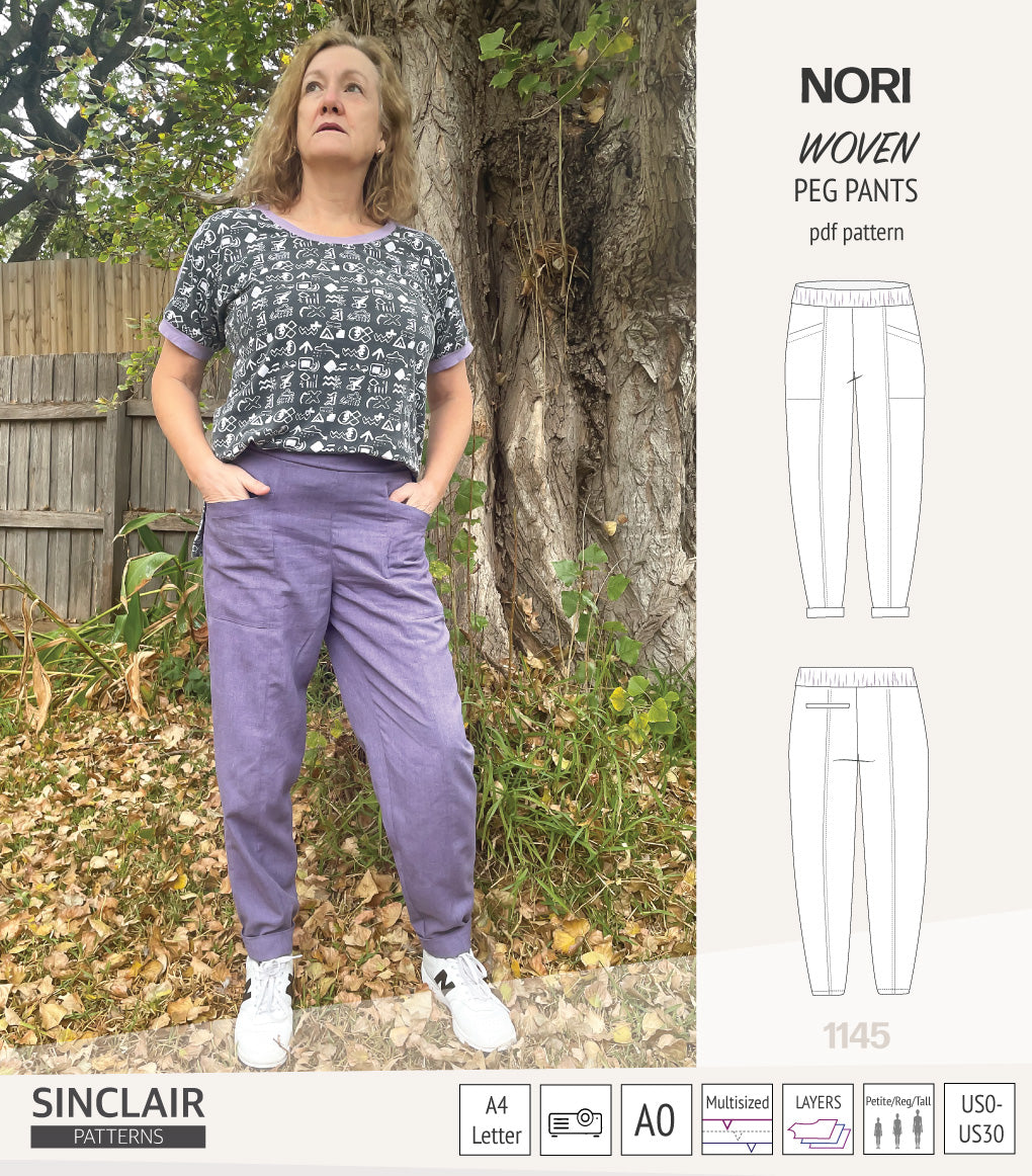 Nori peg/barrel style pants with pockets (pdf sewing pattern ...