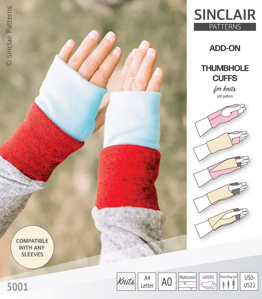 Thumbhole cuffs pack add on (PDF) – Sinclair Patterns