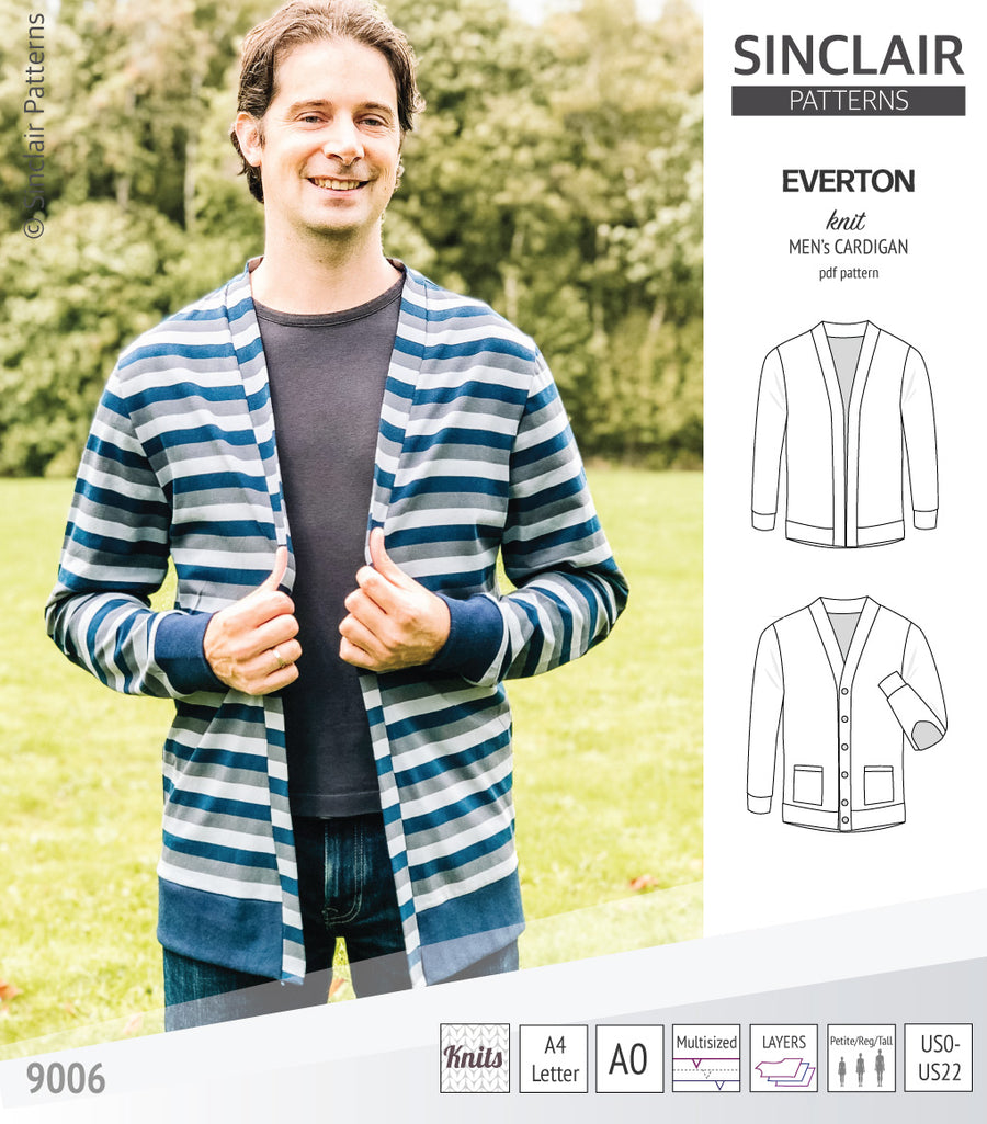 Everton classic knit cardigan for men (PDF) – Sinclair Patterns