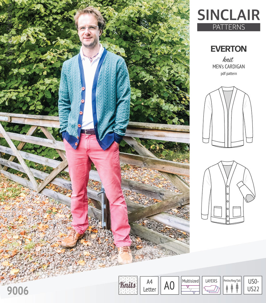 Everton classic knit cardigan for men (PDF) – Sinclair Patterns