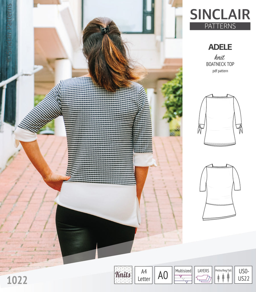 Adele knit boatneck top (PDF) – Sinclair Patterns