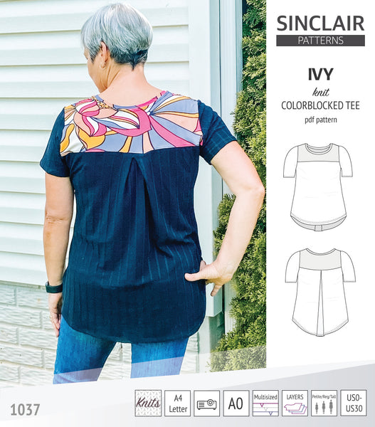 Ivy knit colorblocked tee (PDF) - Sinclair Patterns
