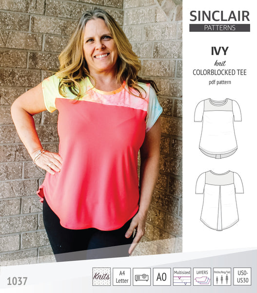 Ivy knit colorblocked tee (PDF) - Sinclair Patterns