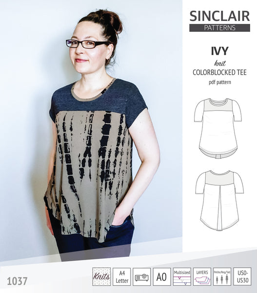 Ivy knit colorblocked tee (PDF) - Sinclair Patterns