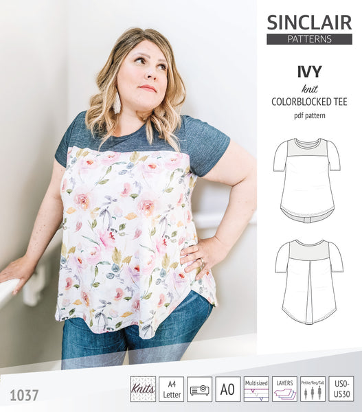 Ivy knit colorblocked tee (PDF) - Sinclair Patterns