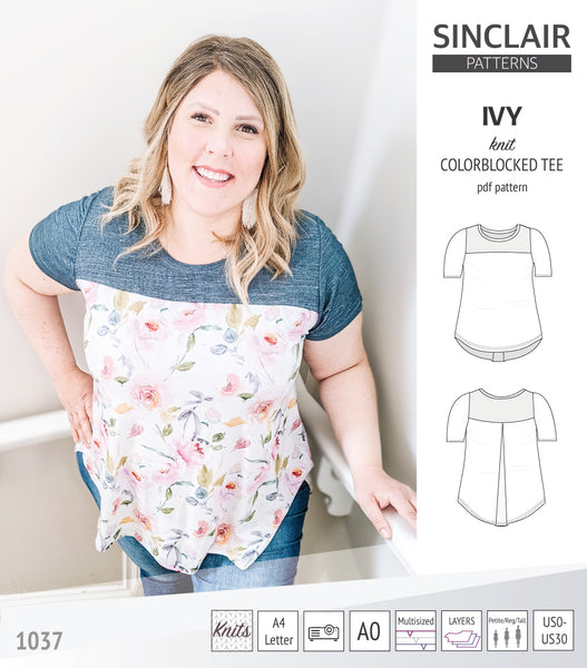 Ivy knit colorblocked tee (PDF) - Sinclair Patterns
