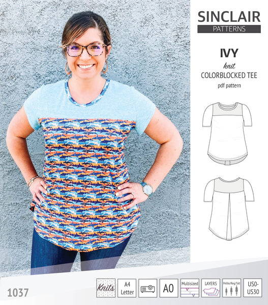 Ivy knit colorblocked tee (PDF) - Sinclair Patterns
