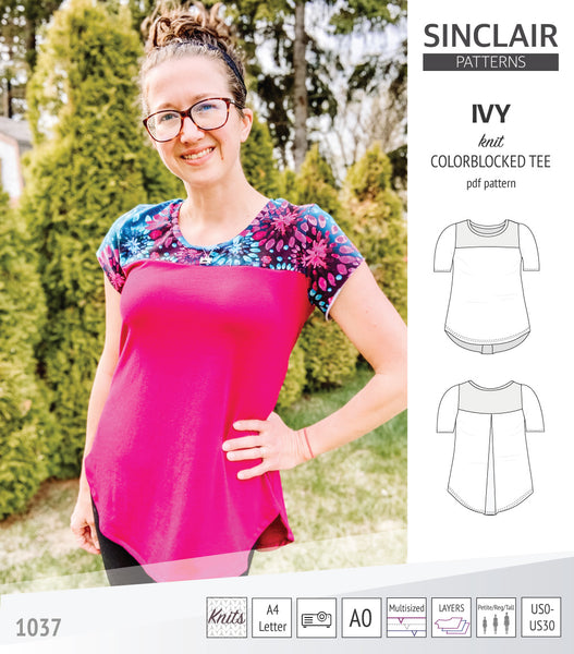 Ivy knit colorblocked tee (PDF) - Sinclair Patterns