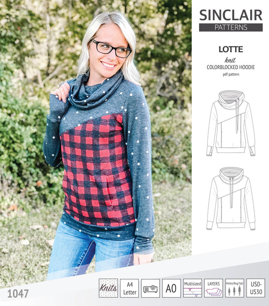 Lotte colorblocked hoodie for women (PDF) - Sinclair Patterns