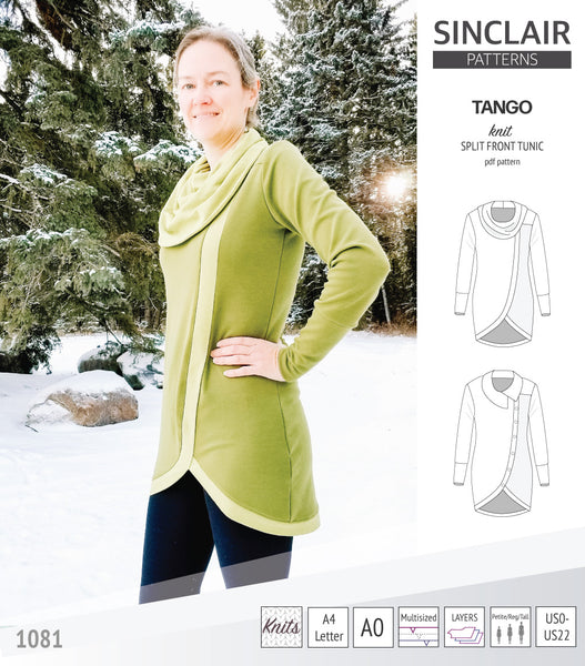 Tango split hem knit tunic for women (PDF) - Sinclair Patterns