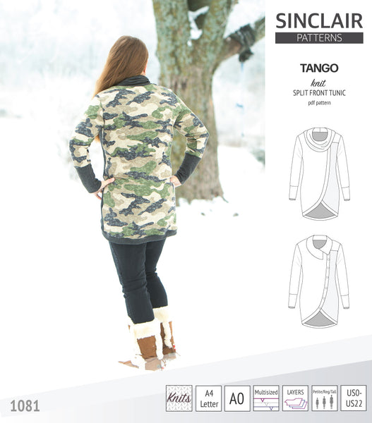 Tango split hem knit tunic for women (PDF) - Sinclair Patterns
