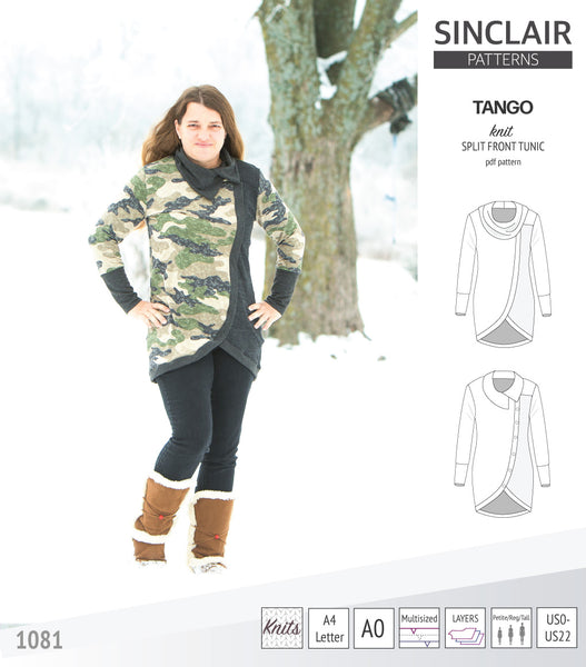 Tango split hem knit tunic for women (PDF) - Sinclair Patterns