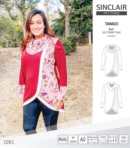 Tango split hem knit tunic for women (PDF) - Sinclair Patterns