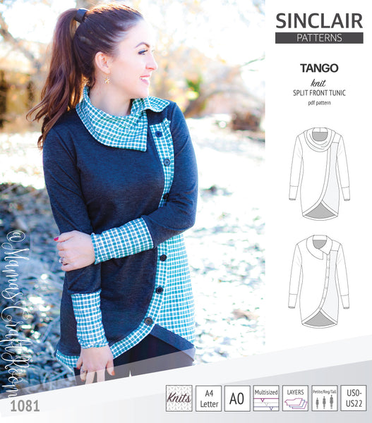 Tango split hem knit tunic for women (PDF) - Sinclair Patterns