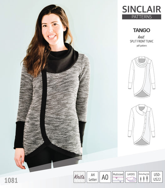 Tango split hem knit tunic for women (PDF) - Sinclair Patterns