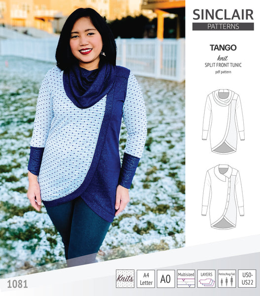 Tango split hem knit tunic for women (PDF) - Sinclair Patterns