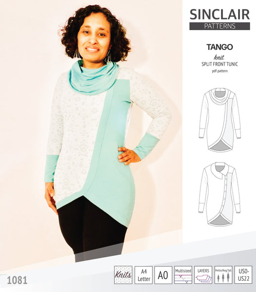 Tango split hem knit tunic for women (PDF) - Sinclair Patterns