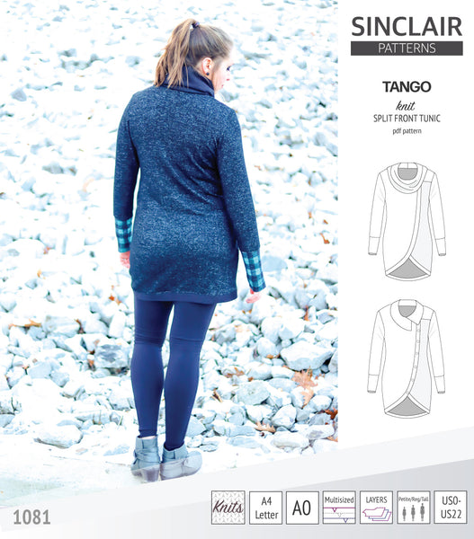 Tango split hem knit tunic for women (PDF) - Sinclair Patterns