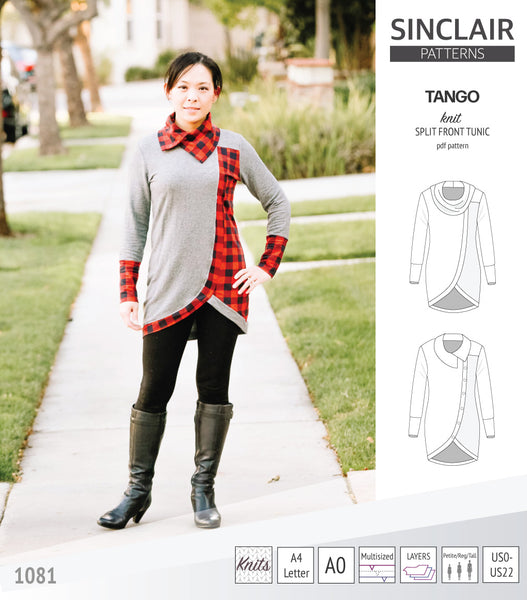 Tango split hem knit tunic for women (PDF) - Sinclair Patterns