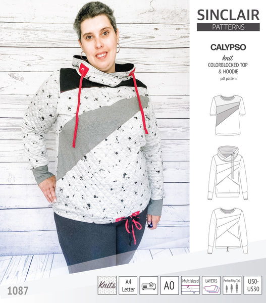 Calypso colorblocked top and hoodie for women (PDF) - Sinclair Patterns