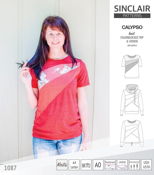 Calypso colorblocked top and hoodie for women (PDF) - Sinclair Patterns