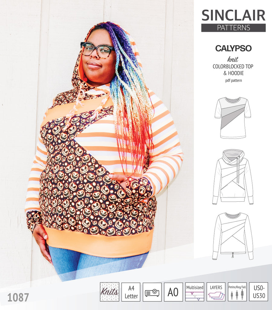 Calypso colorblocked top and hoodie for women (PDF) – Sinclair Patterns