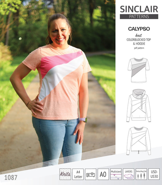 Calypso colorblocked top and hoodie for women (PDF) - Sinclair Patterns