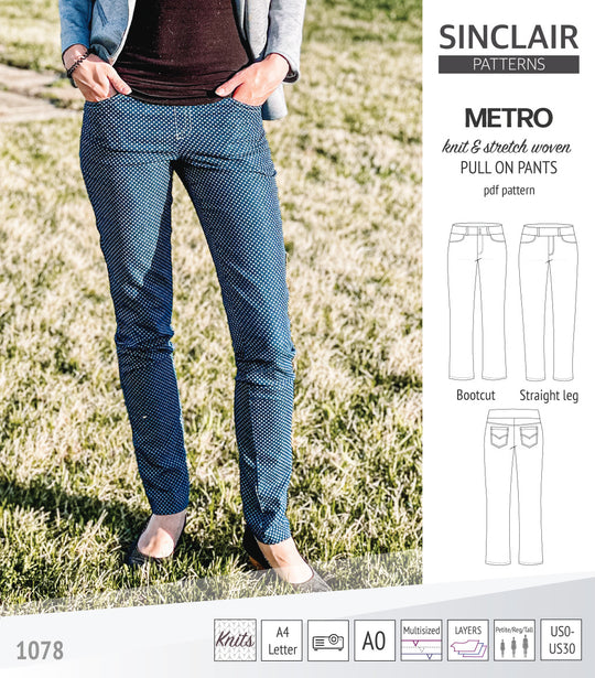 Metro pull on pants (PDF sewing pattern) – Sinclair Patterns