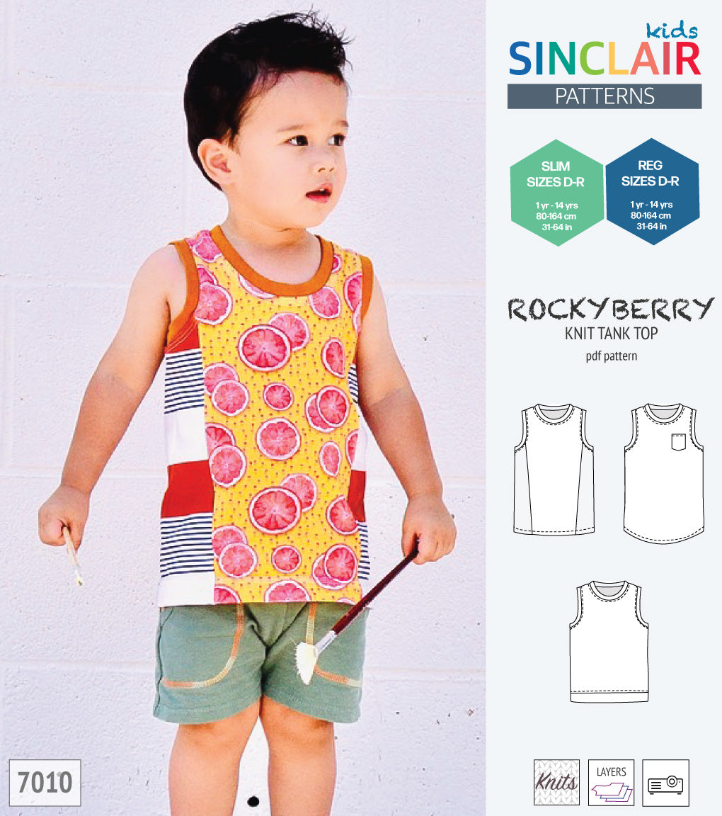Rockyberry summer knit tank top and singlet for children (PDF SEWING ...