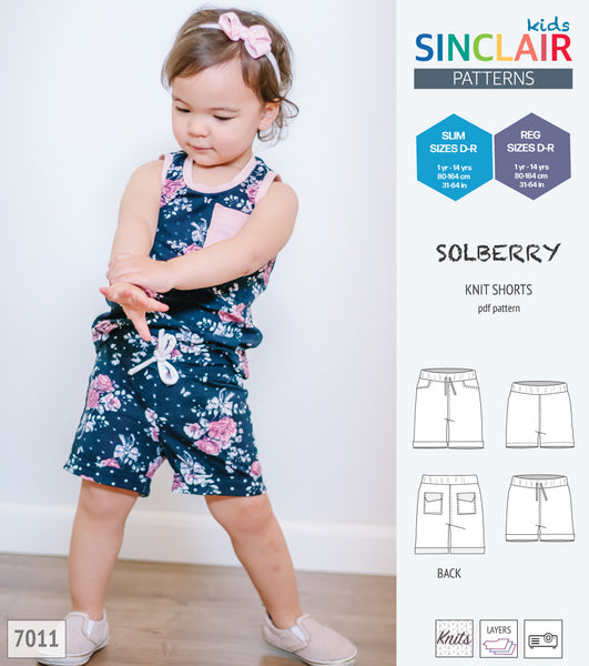 Solberry knit jersey shorts for children girls and boys pdf sewing ...
