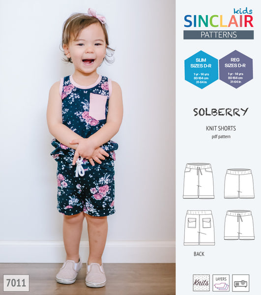 Solberry knit jersey shorts for children girls and boys pdf sewing ...