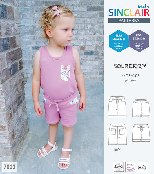 Solberry knit jersey shorts for children girls and boys pdf sewing ...