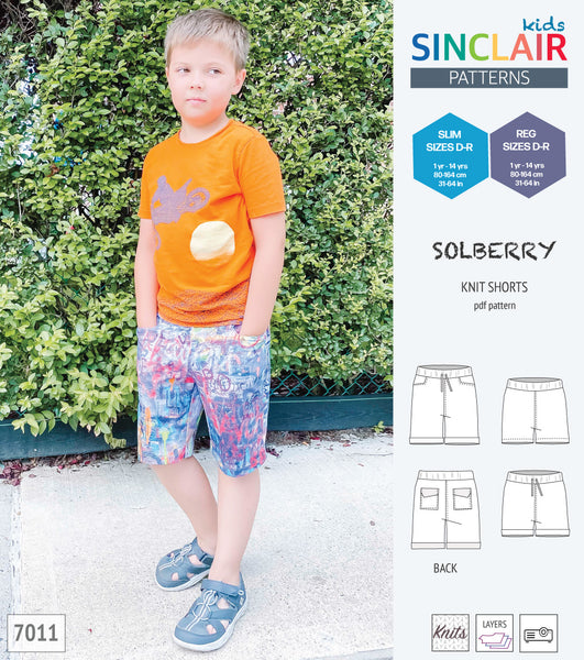 Solberry knit jersey shorts for children girls and boys pdf sewing ...