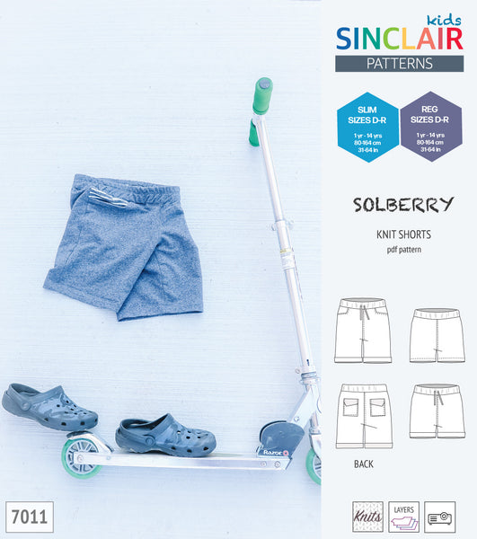 Solberry knit jersey shorts for children girls and boys pdf sewing ...